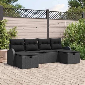 Sada zahradních pohovek 6 ks Černá polyratan 3360454