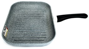 TOP ALULIT - české titanové nádobí Grilovací pánev PROTITAN linie Granit, šedá, indukční, 25 x 35 x 4 cm