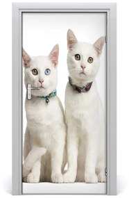 Samolepící fototapeta na dveře Dvě bílé kočky 85x205 cm