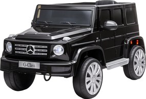 HOMCOM Elektrické auto pro děti od 3 let BENZ G500 Off-Road Akumulátorové 12V Vozidlo s dálkovým ovládáním, hudbou, klaksonem, rychlost 3-5 km/h, nosn