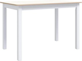 Jídelní stůl bílo-hnědý 114 x 71 x 75 cm masivní kaučukovník 247363