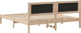 Rám postele s čelo Černá 200 x 200 cm Masivní borové dřevo 3394230