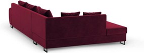 KOOKO HOME Rohová rozkládací sametová pohovka s úložným prostorem Calmato XL levý roh
