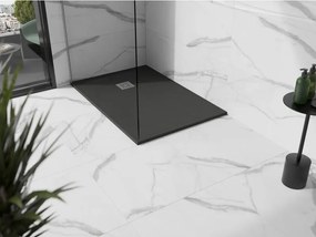 Mexen Stone+, obdélníková vanička z minerálního kompozitu 140 x 100 cm, antracitová, 44711014