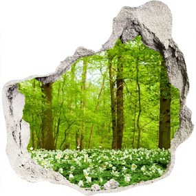 Wallmuralia Nálepka fototapeta 3D výhled Květiny v lesem 75x75 cm