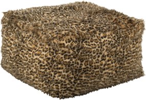 Taburet s leopardím vzorem rezavě hnědá a béžová – 70*70*45 cm
