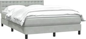 Box spring postel s matrací světle šedá 160x210 cm samet 3316599