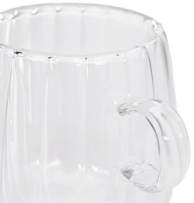 Sada dvou šálků CEMBRA GROOVE s dvojitým dnem, průsvitné 888149 250 ml (2 ks)