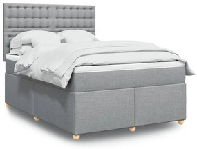 Box spring postel s matrací světle šedá 160 x 200 cm textil 3291345