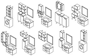 Sapho, ESPACE otevřená policová skříňka 20x94x22cm, bílá (ESP130), ESC130-3030