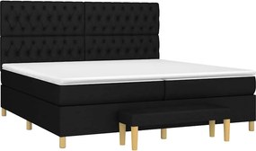 Box spring postel s matrací černá 200x200 cm textil 3137423