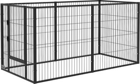 PawHut 6-panelový nastavitelný psí výběh s ocelovým rámem 82,5-150x79x81 cm Černý | Aosom