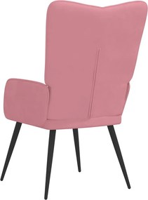 Relaxační křeslo růžové samet 327681