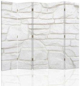 Gario Paraván Bílá pískovcová stěna Rozměry: 180 x 170 cm, Provedení: Otočný paraván 360°