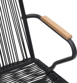 7dílný zahradní jídelní set černý PVC ratan 3156573