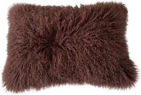 Polštářek z ovčí kůže - tibetská ovce, jednostranný 40x60, burgund