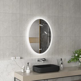 Erga Paola, oválné LED zrcadlo 60x80cm, 2070 lm, 3 barvy světla, přední a zadní osvětlení, ERG-V01-302-6080-00