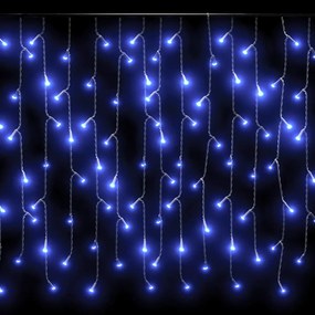 LED světelný závěs s rampouchy 10 m 400 LED modrý 8 funkcí 328913