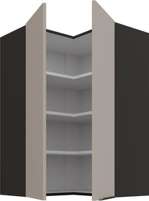 ARIA cb | horní kuchyňská skříňka 60x60 GN-90 2F (90°) rohová s policemi | VYSOKÁ | 60x60 cm | černá/béžová