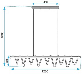 Toolight Toolight, LED stropní svítidlo 120cm 30W 4000K APP1288-CP, černá-hnědá, OSW-00943