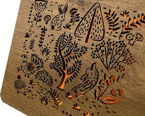 Li-Go "Les se zajícem" lampa 19x19 cm provedení povrchu: dub světlý