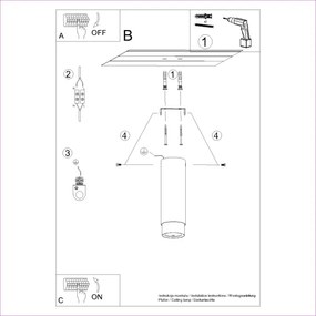Sollux SL.1409 - Bodové svítidlo NERO 1xGU10/10W/230V 22,5 cm černá/lesklý chrom