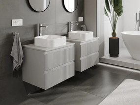 Mexen Rivel, koupelnová skříňka 60 cm, 2 zásuvky, drážkovaná, matná šedá, 91A20-06047-2-BFF62