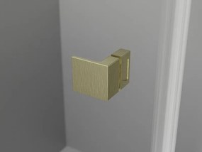 Mexen Lunar, Pětiúhelníkový sprchový kout Mexen Lunar naklápěcí doleva 100 x 80 cm, 8mm čiré sklo, zlatý matný profil, 831-100L-080P-55-00-L