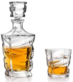 Crystal Bohemia ZIG ZAG whisky set (1+6)