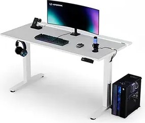 ULTRADESK Vortex bílá / Herní stůl / 140,5 x 70 cm / 72-122 cm / nasta