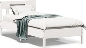vidaXL Rám postele s čelem voskově 90 x 200 cm masivní borovice [842658] Barva: Bílá