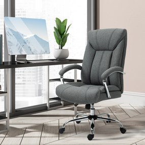 Ergonomická výškově nastavitelná kancelářská židle Vinsetto s funkcí houpání v šedé barvě pro kancelář a domácí kancelář | Aosom.de