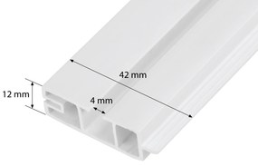 Dekodum Stropní kolejnice z PVC jednořadá bílá Délka: 200 cm, Typ přichycení: žabky