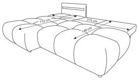 Sedací souprava MILI | 230x177 cm | rozkládací + úložný prostor | VÝBĚR TKANIN