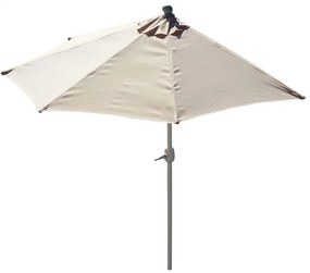 Slunečník půlkruh Parla 270 cm bez stojanu - polyester/hliník - krémová