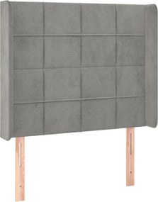 Box spring postel s matrací a LED světle šedá 90x200 cm samet 3139541