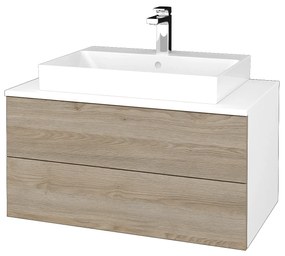 Dřevojas Koupelnová skříňka MODULE SZZ2 80 Varianta: N01 Bílá lesk / M05 Béžová mat