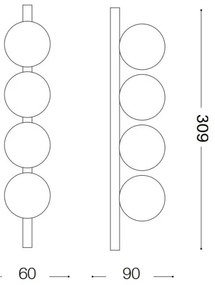Ideal Lux - LED Stropní svítidlo PING PONG 4xLED/3W/230V CRI 90 černá
