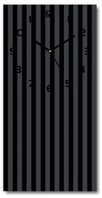 Wallmuralia Nástěnné hodiny Černošedé pásky 30x60 cm