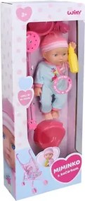 WIKY Panenka miminko s golfovým kočárkem / 27 cm / Doplňky v balení /