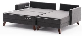 Atelier del Sofa Rohová sedací souprava Bella Mini Corner Sofa Right - Anthracite, Antracitová