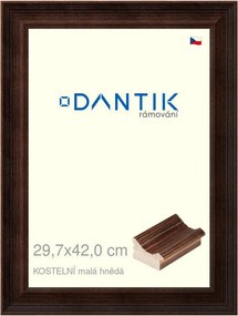 DANTIK rámeček 29,7x42 | KOSTELNÍ malá hnědá (Plexi Čiré)