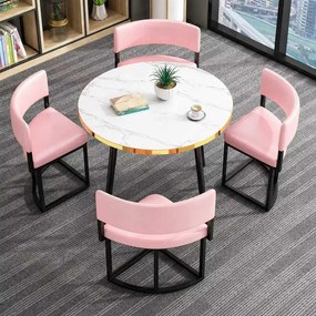 LuxuryForm DESIGN Jídelní set MONTE 4+1 - růžový / bílý