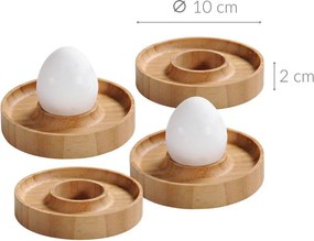 Stojánek na vajíčko, 4 kusy v sadě, Ø 10 cm, bambus, KESPER