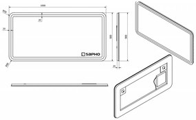 Sapho NYX zrcadlo s LED osvětlením 1000x500mm NY100