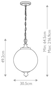 Feiss FE-PARKMAN-PL-PN - Lustr na řetězu PARKMAN 1xE27/60W/230V