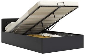 Rám postele s úložným prostorem černý umělá kůže 120x200 cm 285512