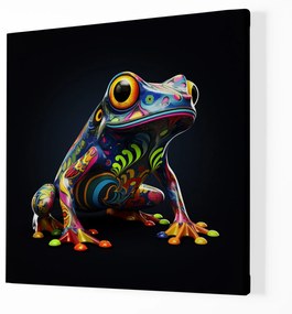 Obraz na plátně - Barevná psychedelická rosnička FeelHappy.cz Velikost obrazu: 40 x 40 cm