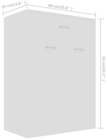 Botník bílý 60 x 35 x 84 cm dřevotříska - Default Title