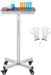 Mobilní stojan Mayo z nerezové oceli 64–101,1 cm s odnímatelným podnosem
